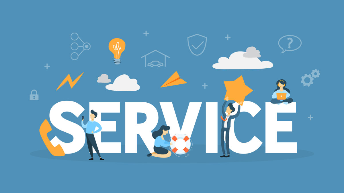 Customer Service Concept. Idea Of Operator Working In A Call Cen - Blue ...